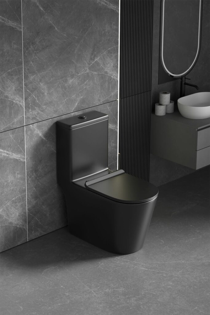 Eaco T933 Matte Black Rimless Tornado Flushing Toilet Bowl - Bathcove